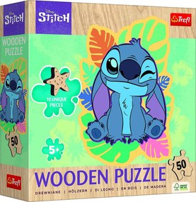 Trefl Puzzle dřevěné nepravidelné tvary Lilo a Stitch 50 dílků 19,8x25,8cm v krabici 20x20x6cm