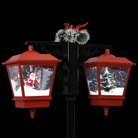 Vánoční pouliční lampa se Santou černo-červená 81x40x188 cm PVC 289926