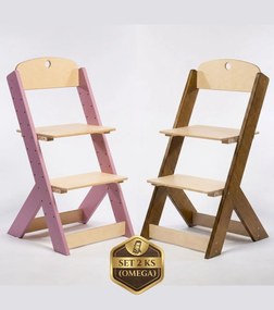 Lucas Wood Style - rostoucí židle OMEGA III zvýhodněný set 2 ks - lila +  kaštan