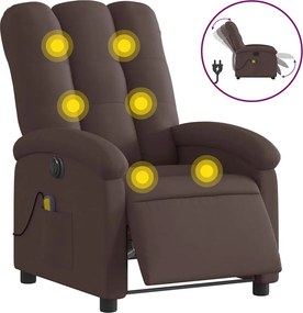 Elektrické masážní polohovací křeslo tmavě hnědé textil 3204085