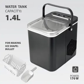 Maestro MR-820 černá / Výrobník ledu / 10-12 kg/24h / Dotykové ovládán