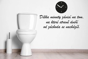 Lepy.cz Samolepka na zeď WC- Délka minuty Velikost (šířka x výška): 40x26cm, Barevná varianta: Bílá