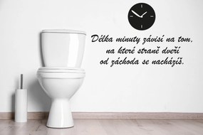 Lepy.cz Samolepka na zeď WC- Délka minuty Velikost (šířka x výška): 50x33cm, Barevná varianta: Bílá