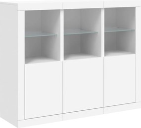 Příborníky s LED osvětlením 3 ks bílé kompozitní dřevo 3209100