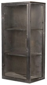Nástěnná kovová černá skříň / vitrína – 49x19x75 cm