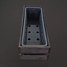 AMADEA Dřevěný obal s truhlíkem mořený, 51,1x18,6x15cm, český výrobek