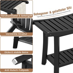Costway Sprchová lavice Vodotěsná sprchová stolička se – 60,5 × 34 × 48 cm