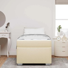 Rám postele s matrací Krémová 90 x 190 cm textil 3399157