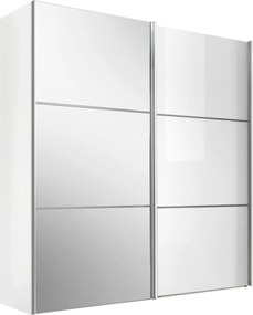 XXXLutz ŠATNÍ SKŘÍŇ SE ZRCADLEM, bílá, 167/222/68 cm Moderano - Šatní skříně - 000531006025