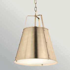 Industriální lustr nad stůl Elstead Etcher 46 cm 2x E27 šampaňský bronz