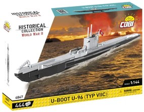 Cobi 4847 II WW U-Boot U-96 typ VIIC, 1:144, 444 kostek