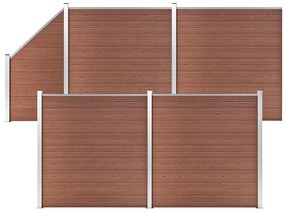 Plotová sada WPC 4 čtvercové + 1 šikmý díl 792 x 186 cm hnědá 3053218