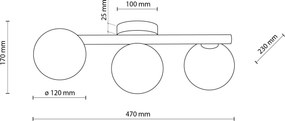 TK Lighting Stropní svítidlo Estera Wood s dekorem dřeva pro žárovku 3x G9 TK5768