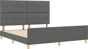 Rám postele s čelo Tmavě šedá 180 x 200 cm textil 3344747