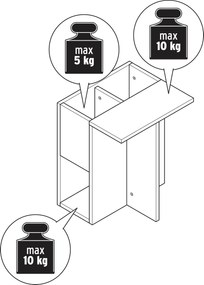 Tchibo - Odkládací stolek v dřevěném vzhledu - barva: hnědá