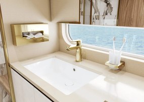 Hansgrohe AddStoris, nádobka pro ústní hygienu, leštěný vzhled zlata, HAN-41749990
