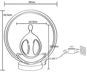 Zuma Line ED81F134U - LED Stolní lampa YOGA LED/4W/5V černá/zlatá