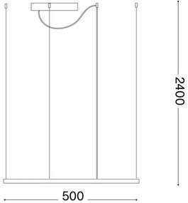 Ideal Lux - LED Lustr na lanku ORACLE SLIM LED/33W/230V 3000K 50x50 cm černá