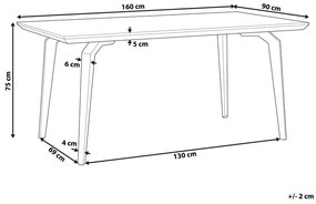 Jídelní stůl 160 x 90 cm tmavé dřevo s černým AMARES Beliani