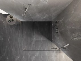 Mexen Lunar, pravostranný výklopný sprchový kout 90 x 90 cm, 8mm čiré sklo, chromový profil, 834-090-090-01-00-P