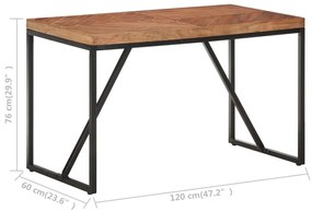 vidaXL Jídelní stůl 120 x 60 x 76 cm masivní akácie a mangovník