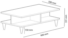 Konferenční stolek DIAMOND hnědá/černá