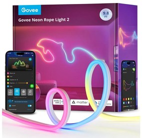 Govee | Govee - Neon 2 MATTER ohebný LED pásek 3m RGBIC Wi-Fi IP67 | GV0035