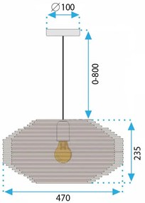 Toolight Stropní závěsné svítidlo BOHO NATURAL APP1486-1CP