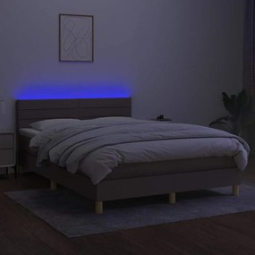 Box spring postel s matrací a LED taupe 140x200 cm textil 3133801