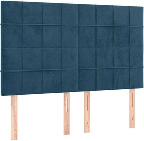 Box spring postel s matrací tmavě modrá 140x190 cm samet 3129211