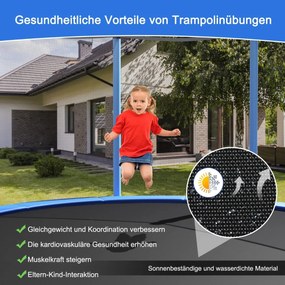 Costway Trampolína Ø 305 cm trampolína pro volný čas s ochrannou sítí černá +