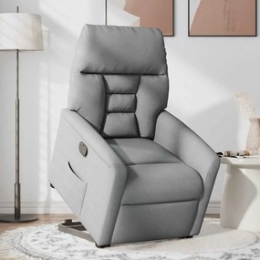 Zvedací polohovací křeslo světle šedé textil 3303032
