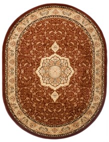 Oválný kusový koberec YESEMEK 5071A Hnědý Rozměr: 140x190 cm