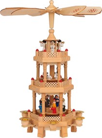 Vánoční pyramida pravé dřevo 35x20x20cm