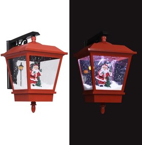Vánoční závěsná lampa LED světla a Santa červená 40x27x45 cm 289927