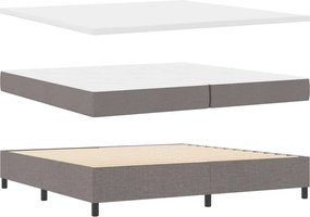 Postel s boxspringem s čelo Taupe 200 x 200 cm textil 3339417