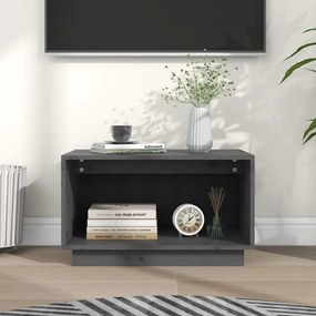 TV skříňka šedá 60 x 35 x 35 cm masivní borové dřevo - Default Title