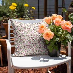 Bavlněný povlak na polštář - Kvítky červené Zapínání: knoflík, Velikost polštáře: 40x40