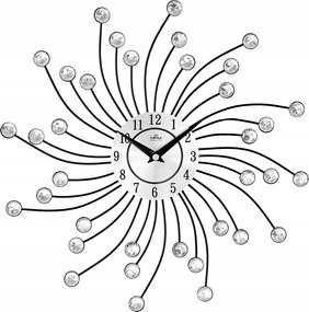 Efektní Stříbrné Nástěnné Hodiny S Krystaly Mpm E04.4495.70 33 cm