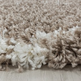 Ayyildiz, Kusový koberec Alvor Shaggy 3401 beige kruh, 80x80 (průměr) kruh, béžová, ložnice