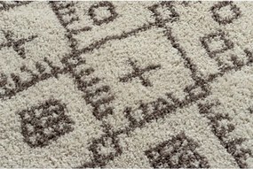 Dywany Łuszczów, Kusový koberec Berber Tanger B5940 cream and brown kruh, 120x120 (průměr) kruh, hnědá, obývací pokoj