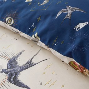 Modré/krémové povlečení na jednolůžko 135x200 cm Astrology – Sassy B
