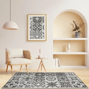 Protiskluzový koberec / běhoun Patchwork šedý