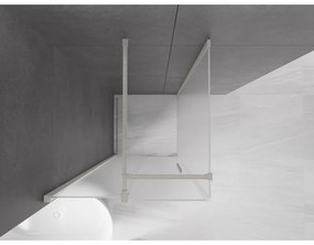 Mexen Velar, sprchový kout s posuvnými dveřmi 100 x 100 cm, 8mm sklo námraza, broušená ocel, 871-100-100-31-97