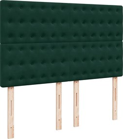 Box spring postel s matrací tmavě zelená 140x200 cm samet 3292373