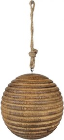 Dřevěná rýhovaná závěsná koule – 12x12 cm