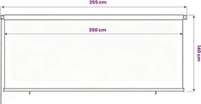 Venkovní roleta 355 (Š) x 140 (V) cm modrá HDPE 312846
