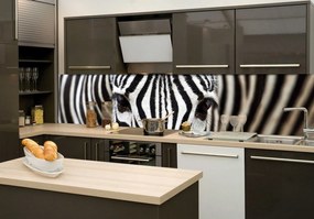 Postershop Samolepící omyvatelná fototapeta za kuchyňskou linku - Zebra, 260x60 cm