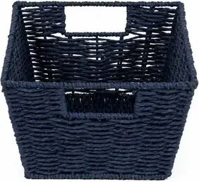 Compactor ETNA Ručně pletený úložný košík modrá / 31 x 24 x 14 cm