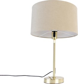 Stolní lampa zlatá nastavitelná s odstínem světle hnědá 35 cm - Parte